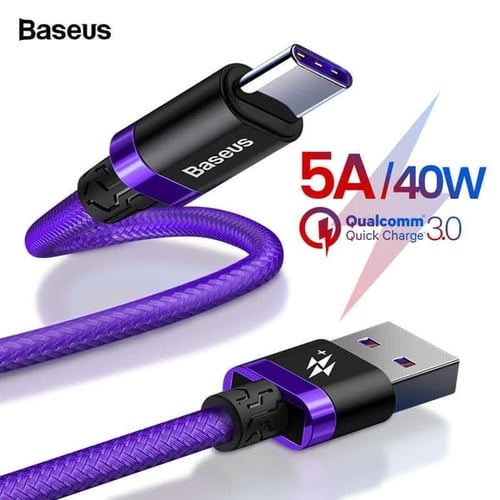 Lengkapedia - Jual Baseus 5A 40W Flash Quick Charge USB Type C Cable ...