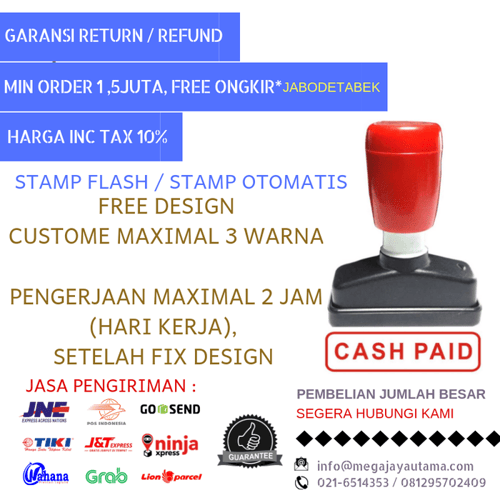 MEGA JAYA UTAMA - Jual Stamp Flash Stempel Otomatis design dua warna ...