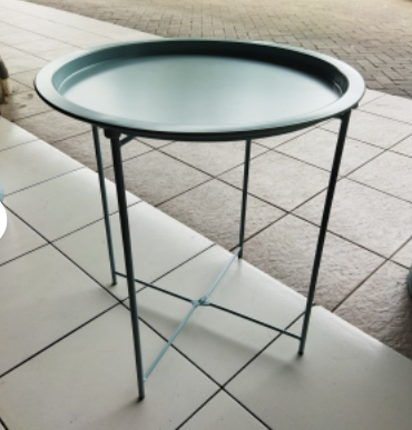 SC Hetni Odia - Jual Meja Teras / Meja Kamar Tray Bulat Besi - Hitam ...