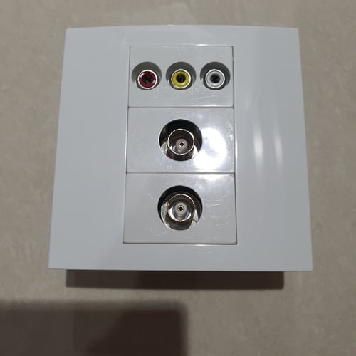 Lengkapedia - Jual faceplate 2 stop kontak antena TV 3 RCA AV | Ralali.com